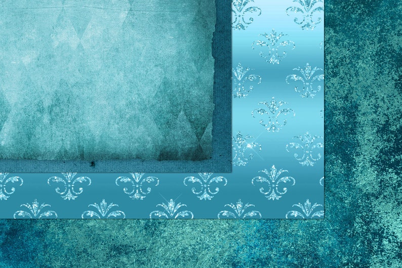Turquoise Textures Digital Paper Printable Scrapbook Paper - Etsy