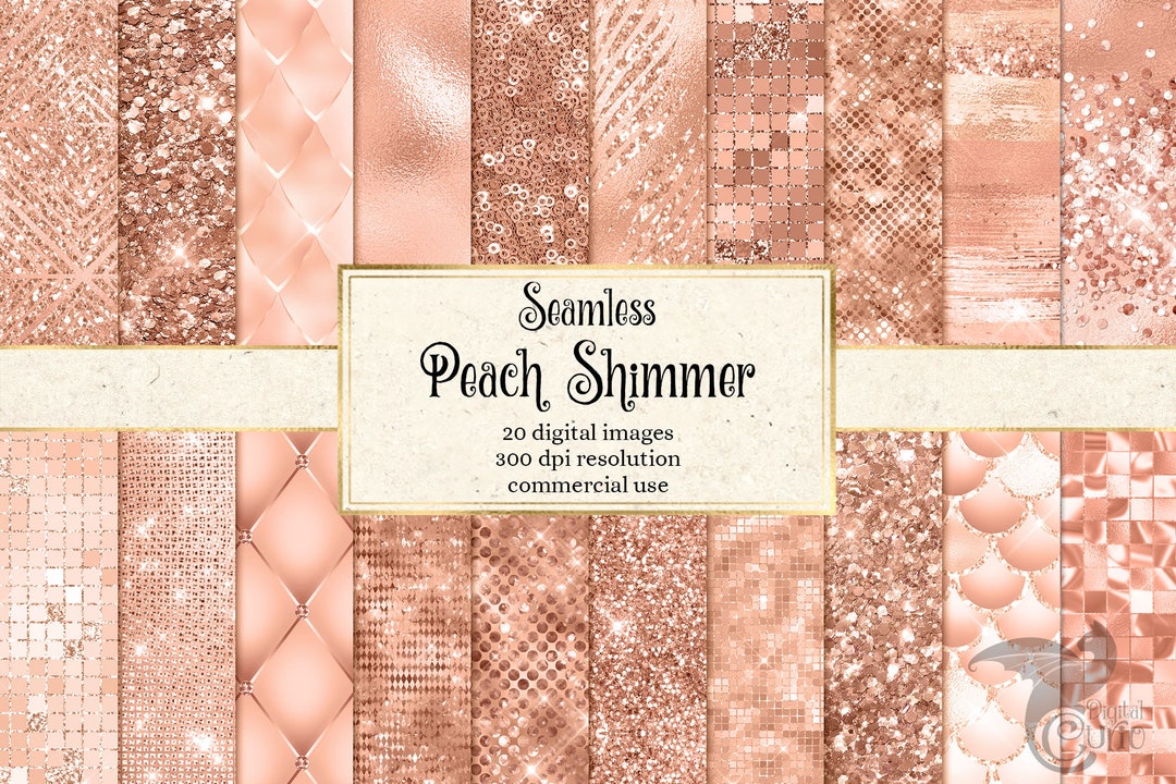 Peach Shimmer Digital Paper - Seamless Metallic Sparkle Textures With ...