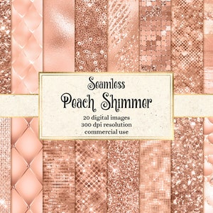 Peach Shimmer Digital Paper - Seamless Metallic Sparkle Textures With ...