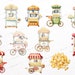 Watercolor Popcorn Clipart - Digital Png Movie Night Popcorn Machine ...