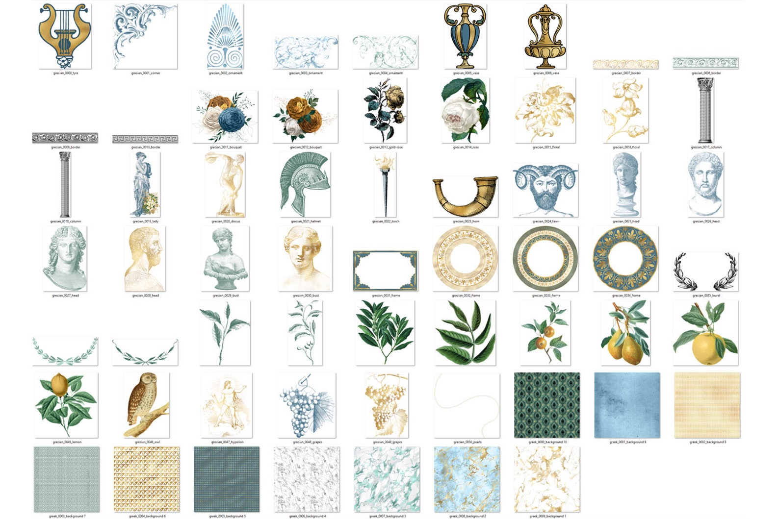 Grecian Digital Scrapbooking Kit, Ancient Greece Clipart Clip Art ...