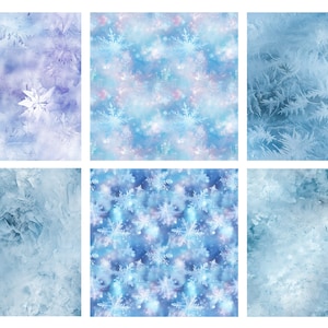 Shimmering Snow Digital Paper - Frost and Snowflakes Ice Textures ...