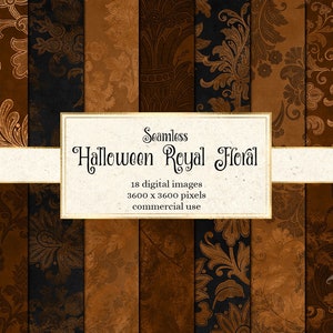 Halloween Royal Floral Digital Paper, Seamless Halloween Textures ...
