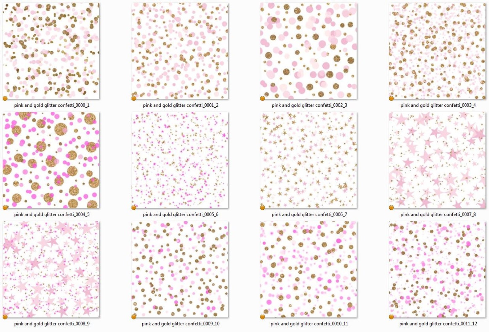 Pink and Gold Glitter Confetti Digital Paper Pink and Gold - Etsy