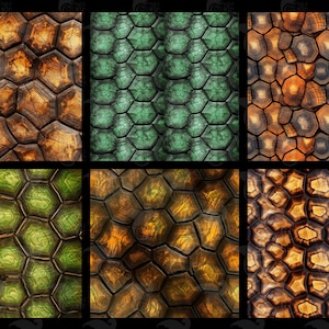 Turtle Shell Digital Paper - 20 Seamless Digital Tortoise and Turtle Shell Textures Instant ...