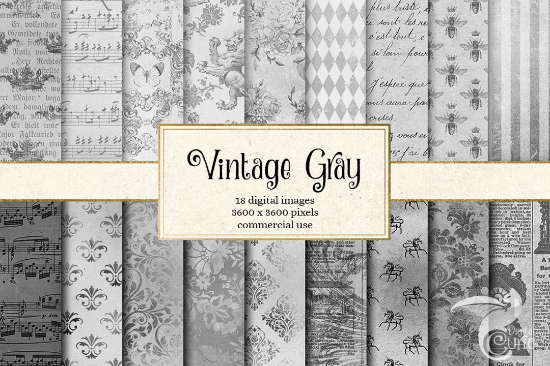 Vintage Gray Digital Paper, Antique Textures (digital Download) - Etsy