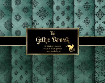 Damask Digital Paper | Etsy