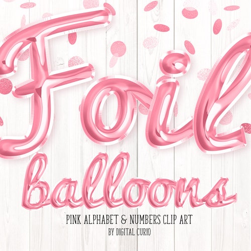 Rainbow Foil Balloon Script Alphabet Clip Art Digital - Etsy