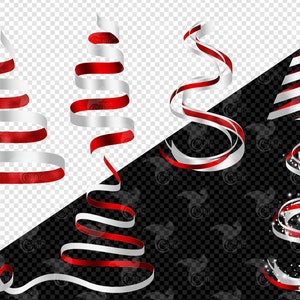 Rood en wit lint kerstboom illustraties digitale vakantie glitter png ...