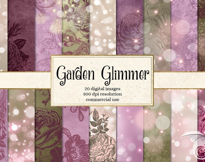 Lavender Mint Digital Paper, Spring Paper Pack Shabby Chic Paper ...