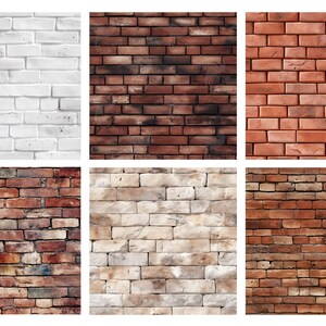Brick Textures Digital Paper, Seamless Rustic Brick Wall Digital Paper ...