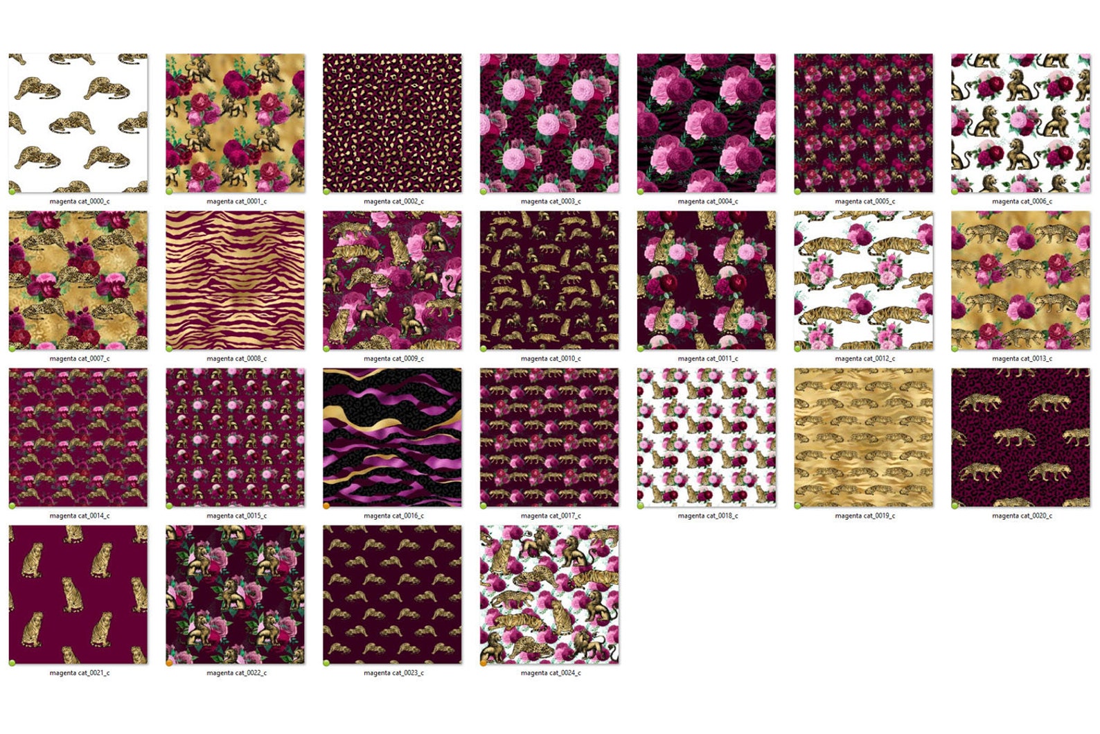 Magenta and Gold Big Cats Digital Paper Seamless Leopard | Etsy