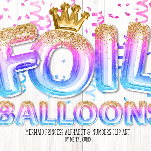 Pink Foil Balloon Alphabet Clip Art Digital Instant Download - Etsy