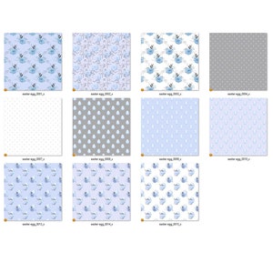 Blue Easter Egg Digital Paper, Seamless Easter Patterns With Baby Blue ...