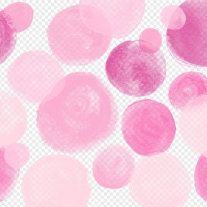 Pink Watercolor Circles Clipart, Watercolour Blobs in Pink Paint ...