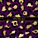 Purple and Gold Leopard Digital Paper, Seamless Leopard Spot Patterns ...