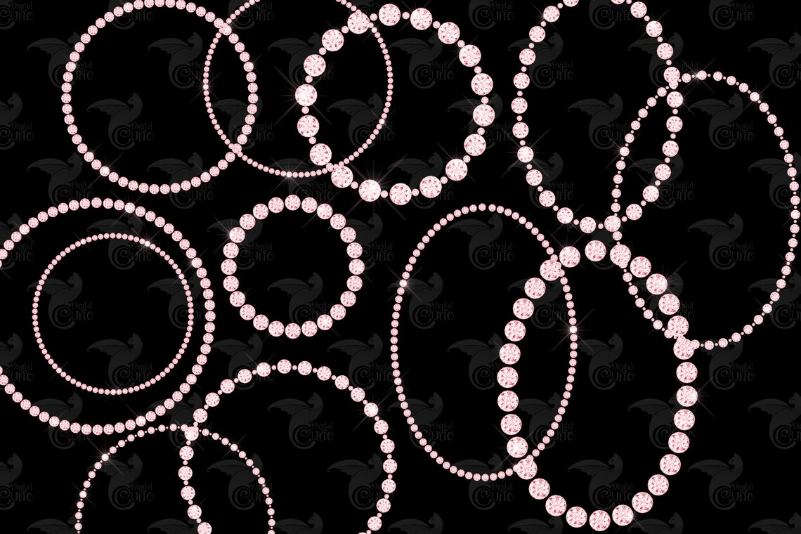 Blush Pink Diamond Frames Clipart Glam Wedding Bling Frame - Etsy