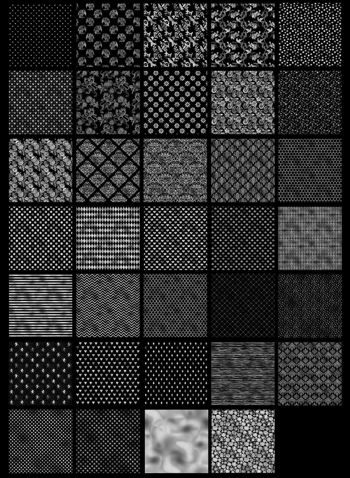 Silver Foil Digital Paper Overlays, Seamless Patterns (digital Download ...