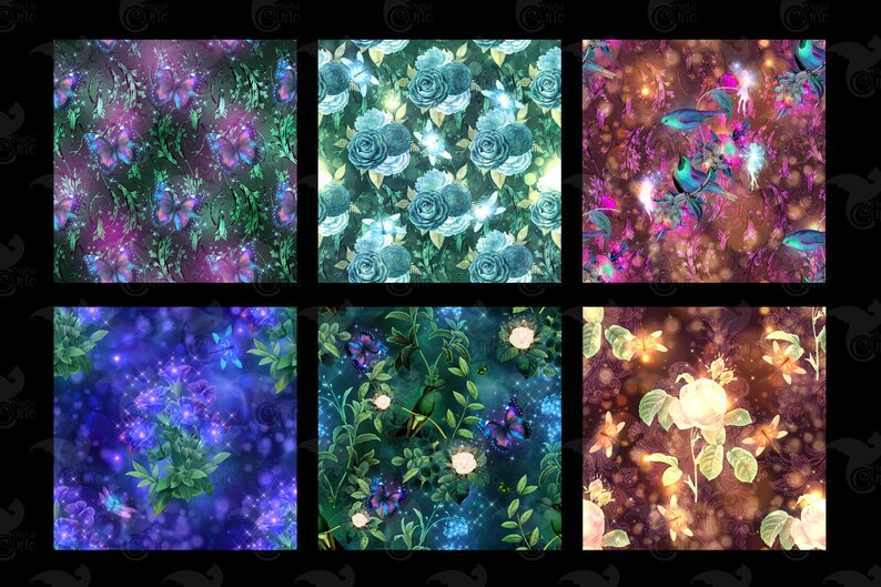 Fae Garden Digital Paper Seamless Magic Fantasy Backgrounds - Etsy