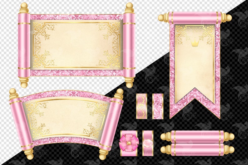 Princess Scrolls Clipart Digital Clip Art for Magic Fantasy - Etsy