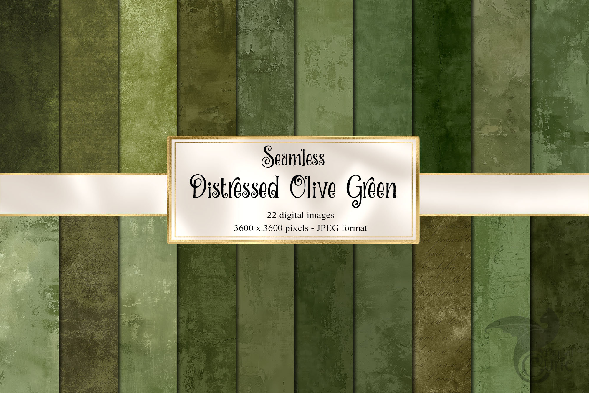 Olive Green Distressed Textures, Grunge Digital Paper (digital Download ...