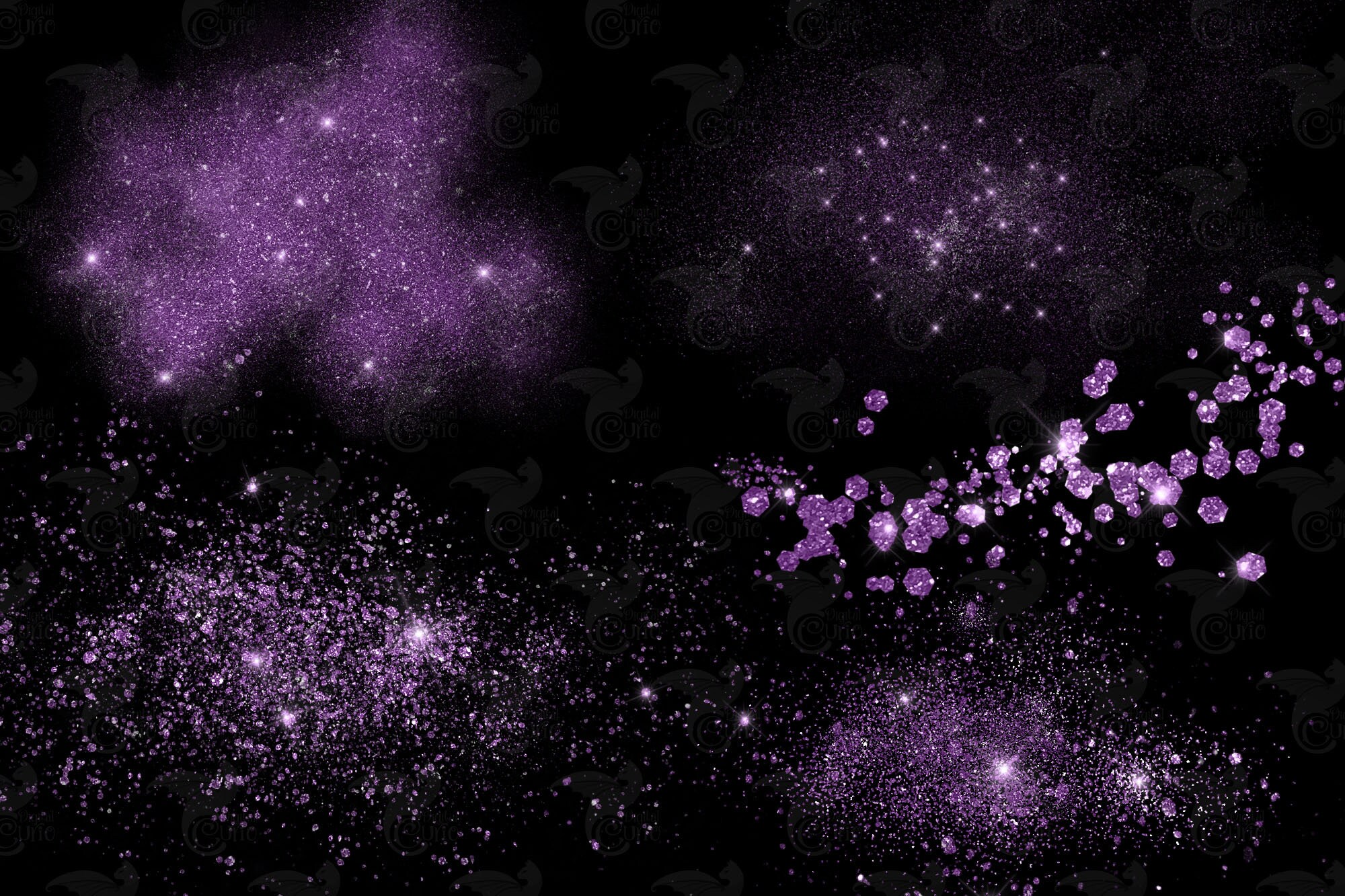 Purple Pixie Dust Overlays Ultra Fine Glitter Clip Art in - Etsy