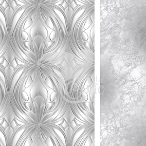Silver Frosted Glass Digital Paper, Seamless Textures (digital Download ...