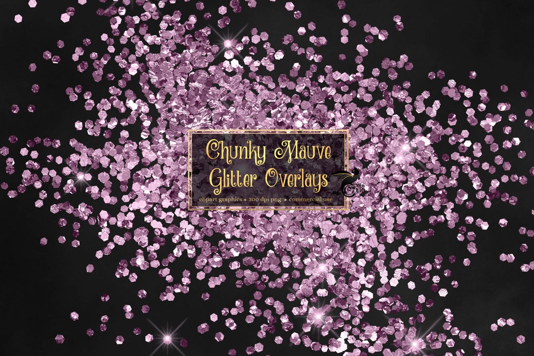 Chunky Mauve Purple Glitter Overlays, Digital Glitter Png Overlays ...