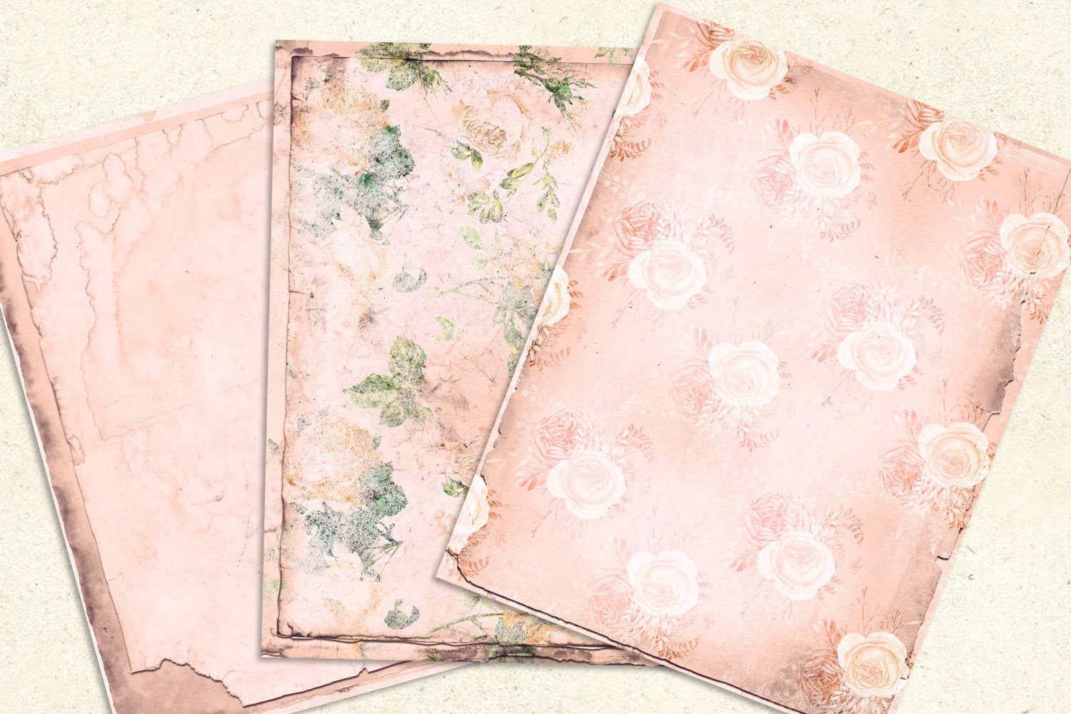 Peach Shabby Notebook Paper Notebook Digital Paper Grunge - Etsy