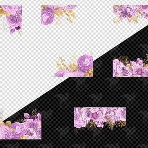 5x7 Lilac and Gold Floral Overlays for Invitations, Planners, Journal ...