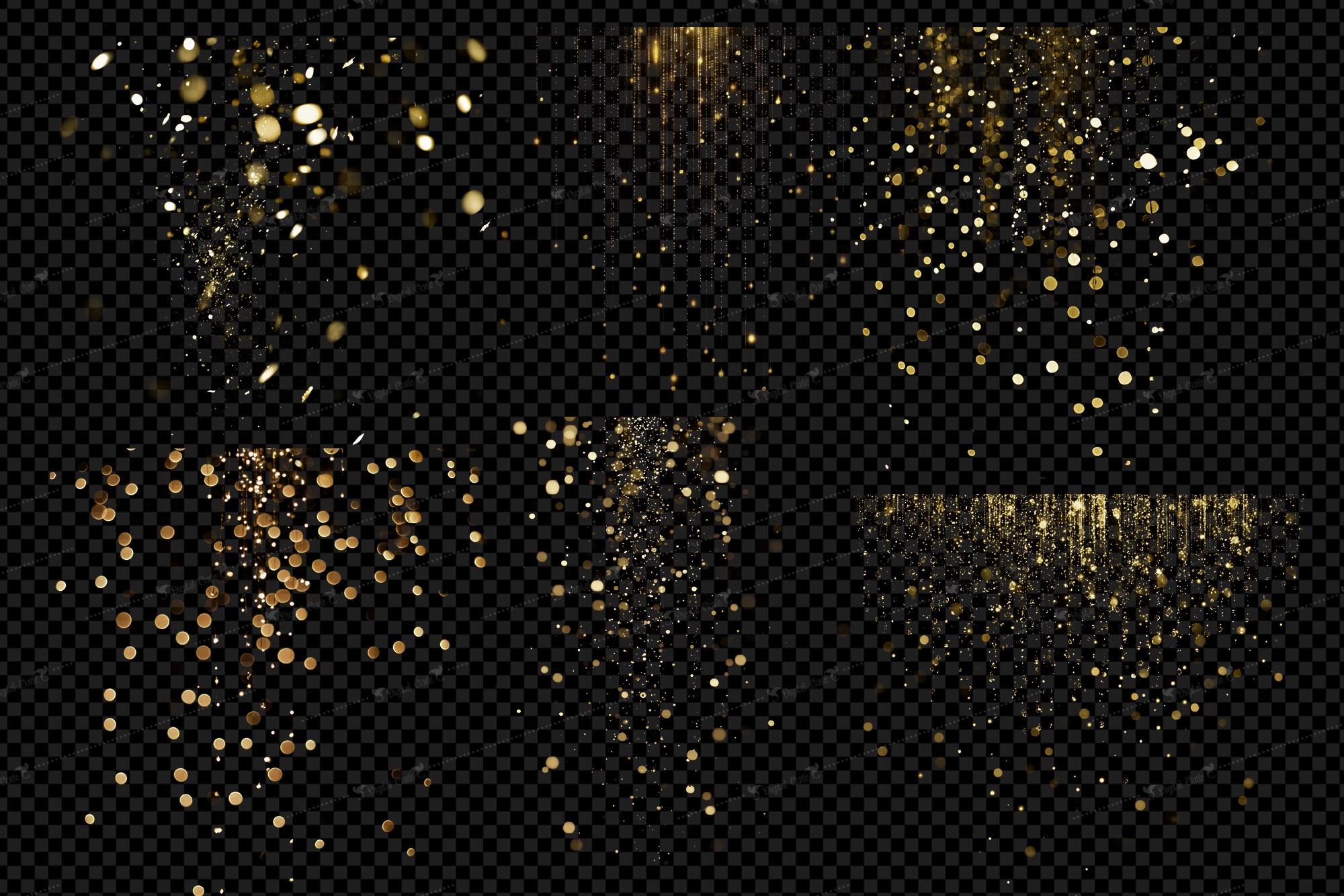 Gold Bokeh Lights Overlays, Sparkling Light Effects (digital Overlays ...