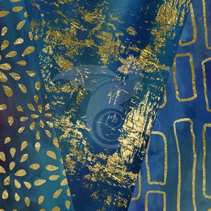 Fine Art Blue and Gold Textures - Painted Digital Backgrounds for ...