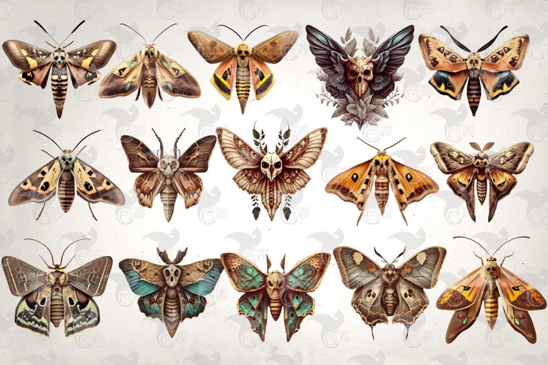 Skull Moth Clipart, Death's Head Moth Graphics (digital Download) - Etsy