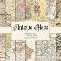 Antique Old World Maps: Vintage Ephemera Kit (23 Printable Sheets in ...