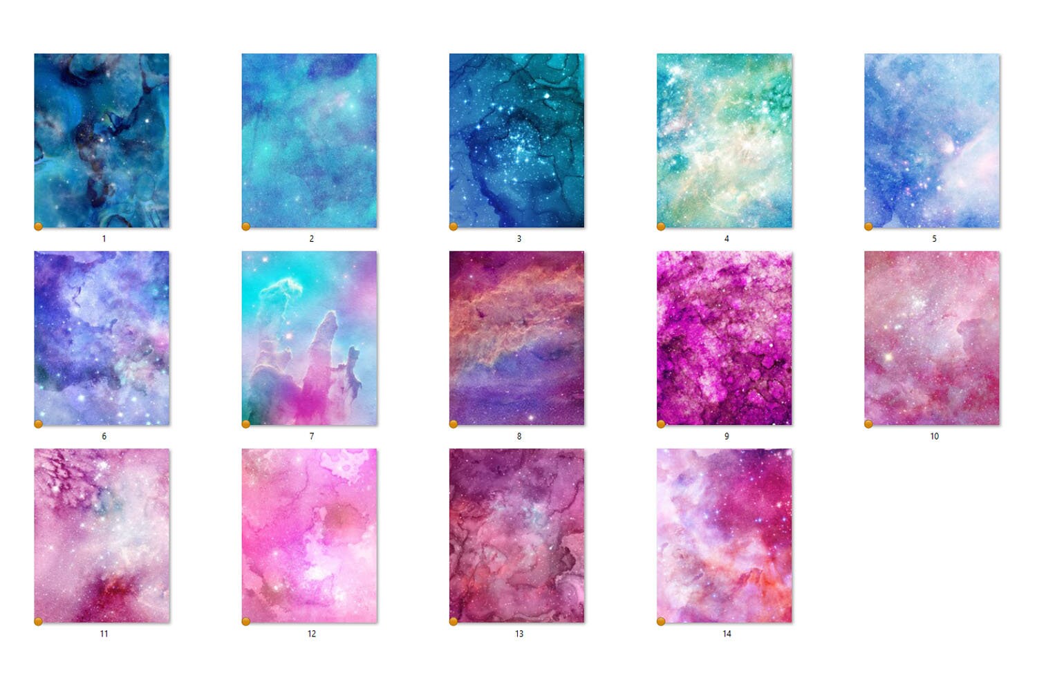 Painted Galaxy Digital Paper 8/5x11 Watercolor Starry Night - Etsy