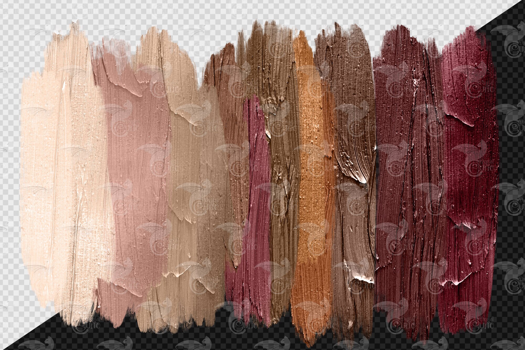 Earth Tone Brush Stroke Clipart, PNG Oil Paint Elements (digital ...
