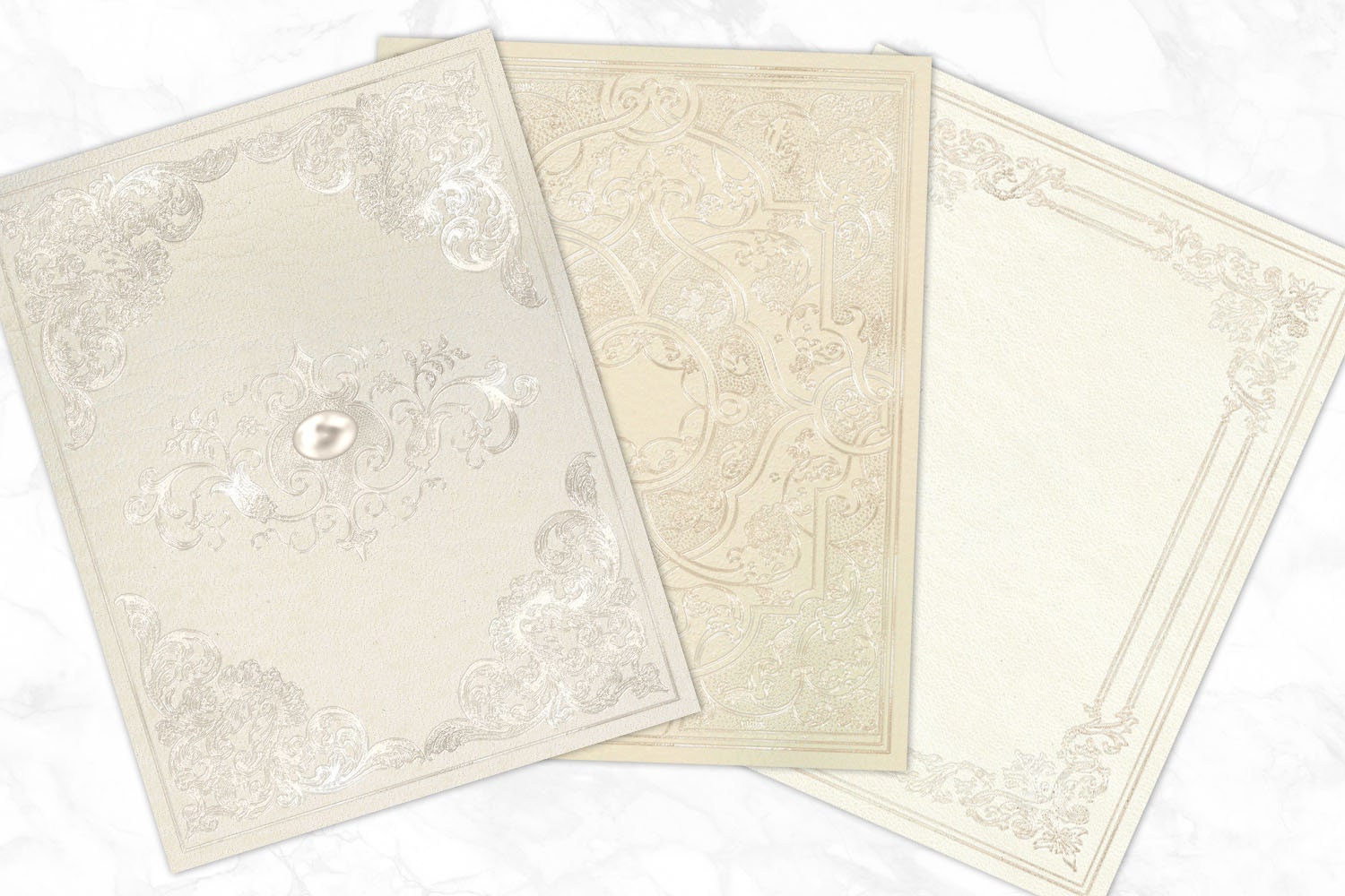 Gilded White Book Covers, Printable Journal Pages (digital Sheets) - Etsy