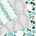 Aqua and Gray Shabby Digital Paper, Seamless Floral Patterns Rustic ...