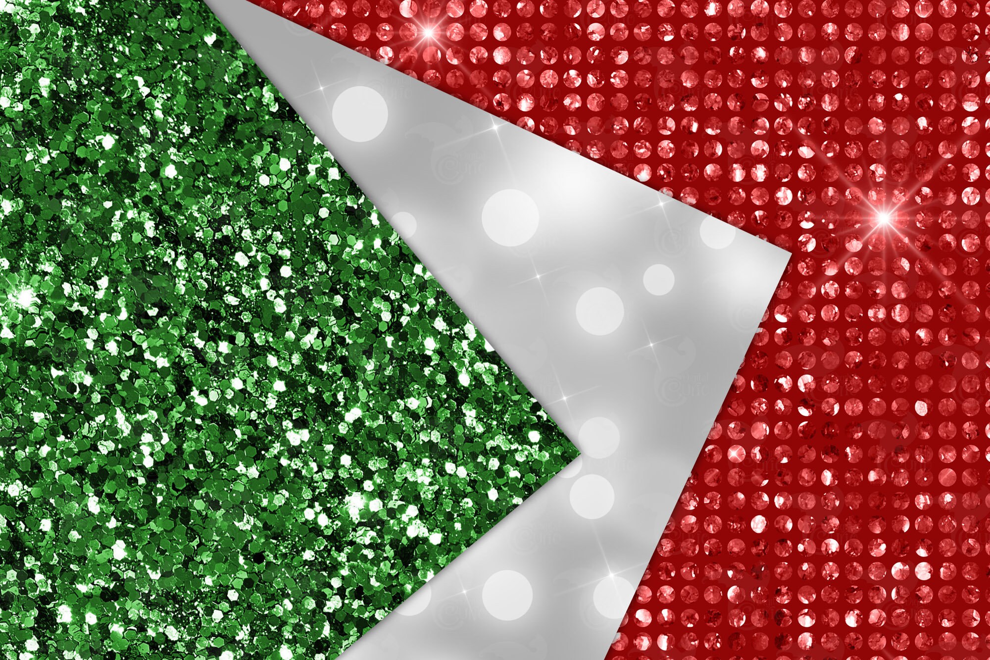 Christmas Bokeh Glitter Digital Paper – Red, Green, Silver (digital ...