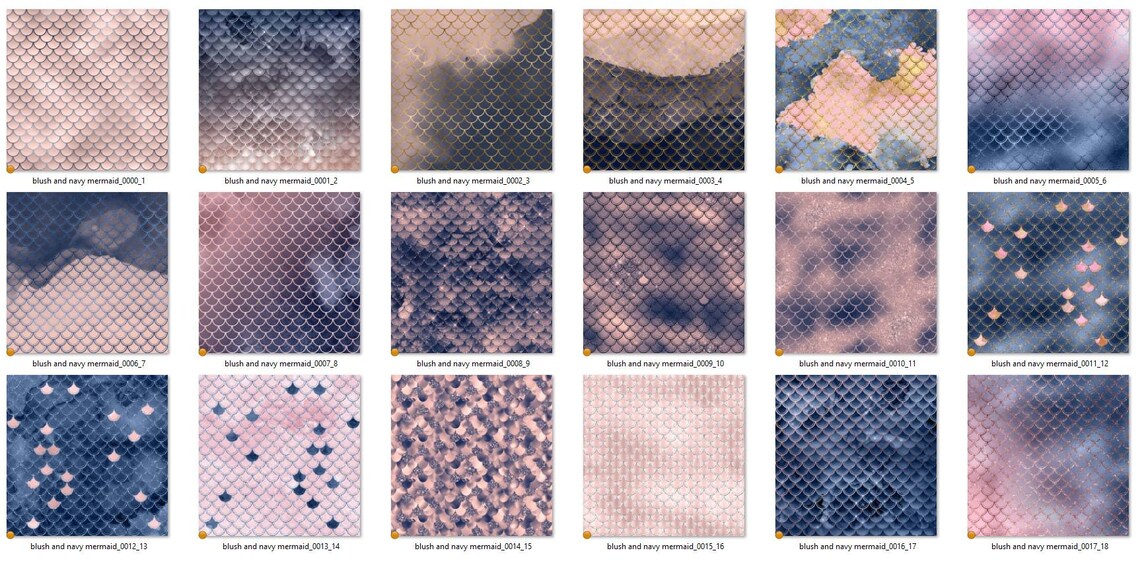 Blush and Navy Mermaid Scales Digital Paper Mermaid Tail - Etsy