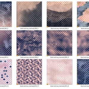 Blush and Navy Mermaid Scales Digital Paper, Mermaid Tail Textures ...