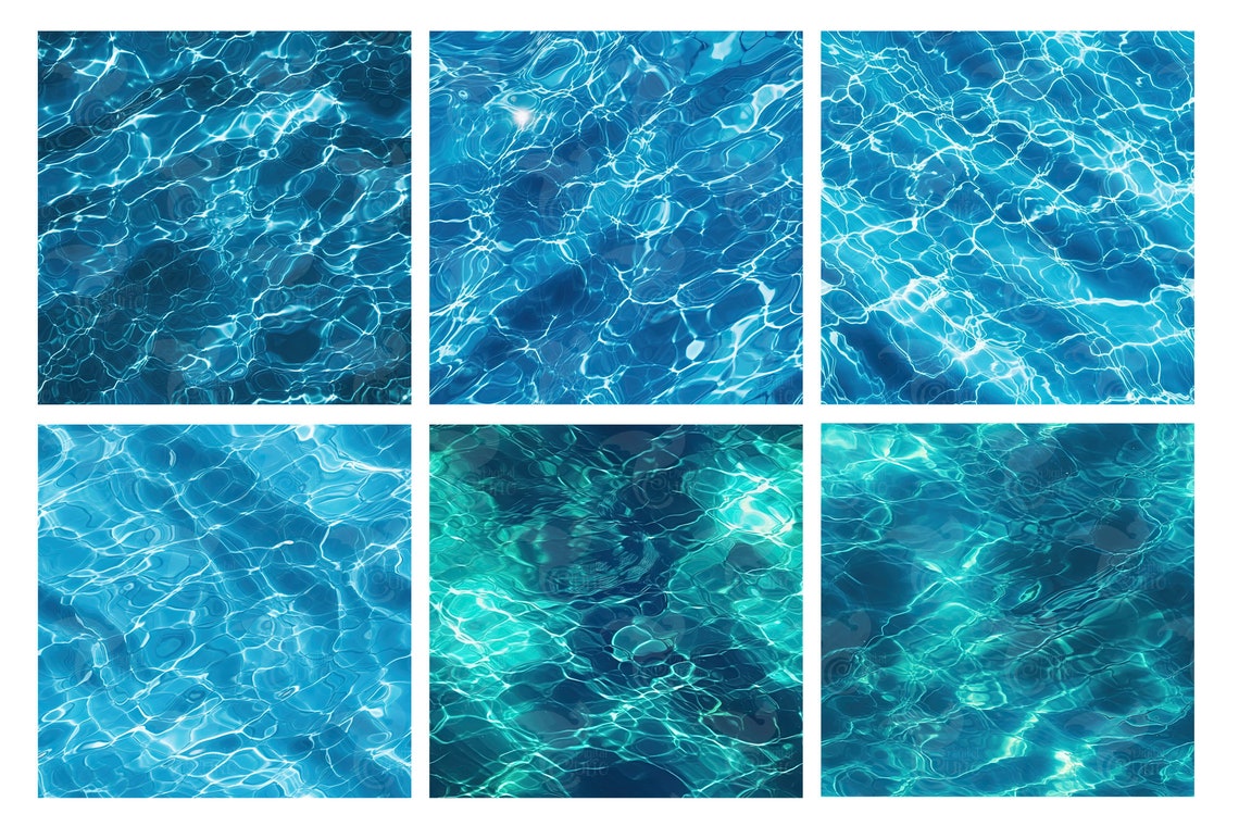 Shimmering Water Texture Digital Paper - Light Reflection Backgrounds ...