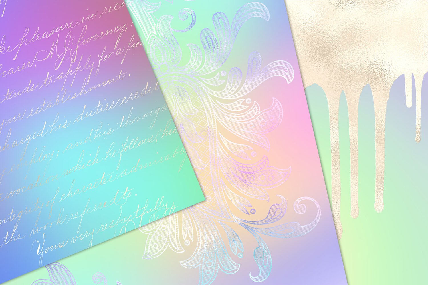 Pastel Rainbow Shimmer Digital Paper Printable Backgrounds - Etsy
