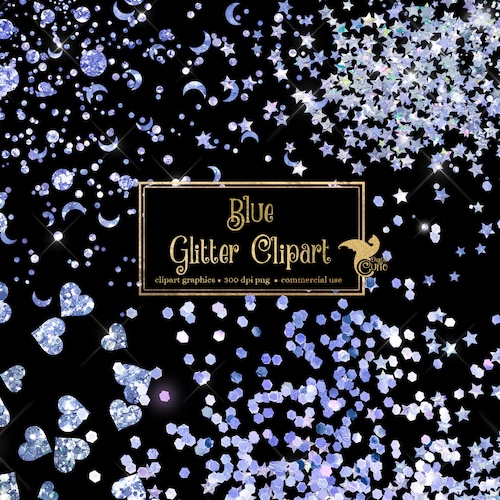 Turquoise Glitter Clip Art Overlays Digital Instant Download - Etsy