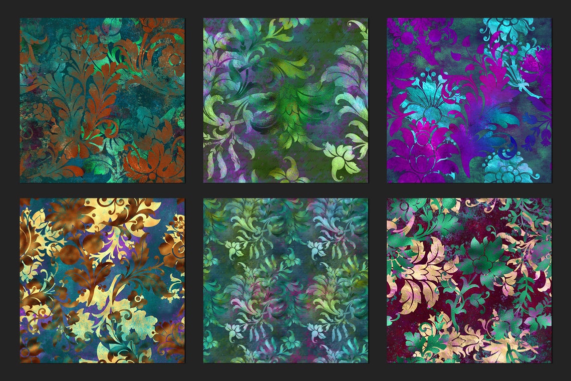 Jungle Floral Digital Paper Seamless Tropical Flower - Etsy