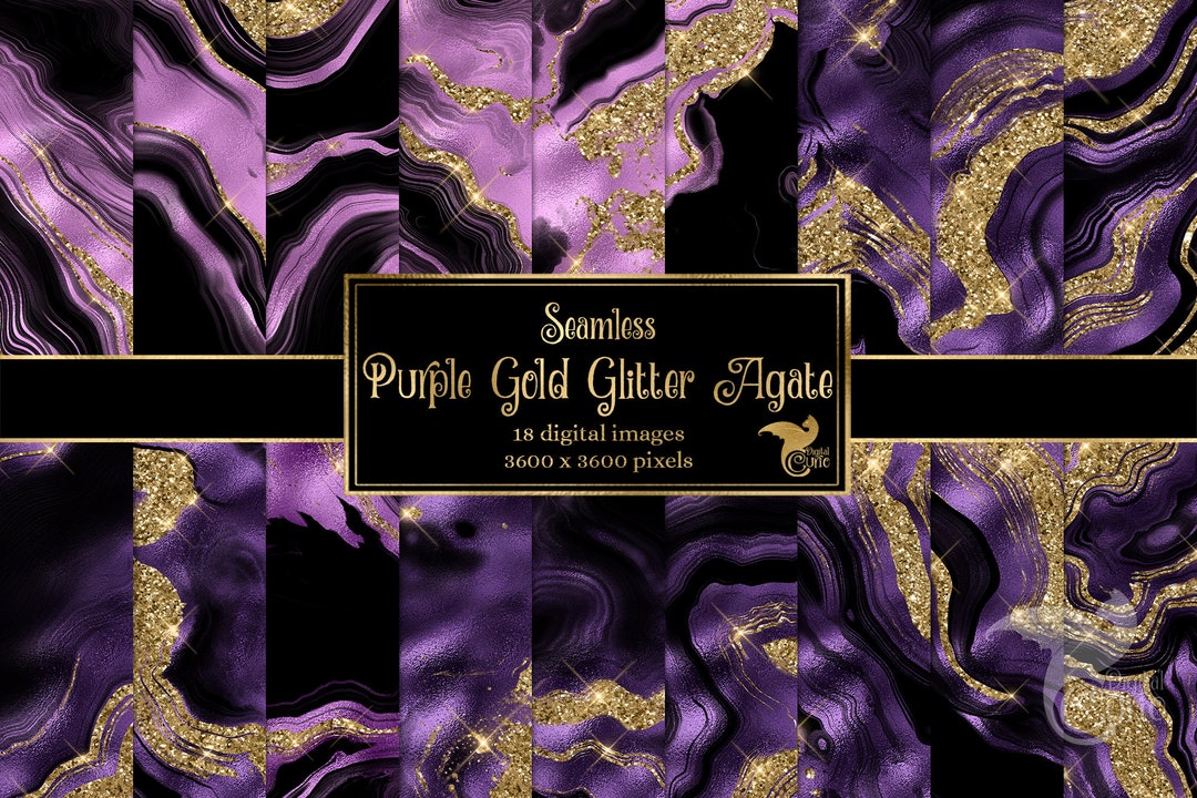 Purple Gold Glitter Agate Digital Paper, Seamless Backgrounds (JPG) - Etsy