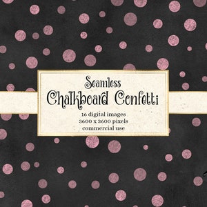 Chalkboard Confetti Digital Paper - Seamless Blackboard Patterns for ...
