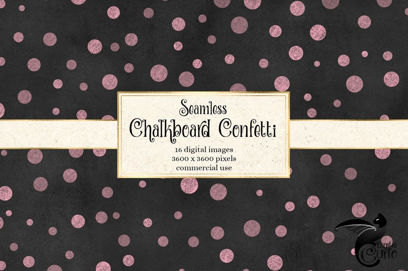 Chalkboard Confetti Digital Paper - Seamless Blackboard Patterns for ...