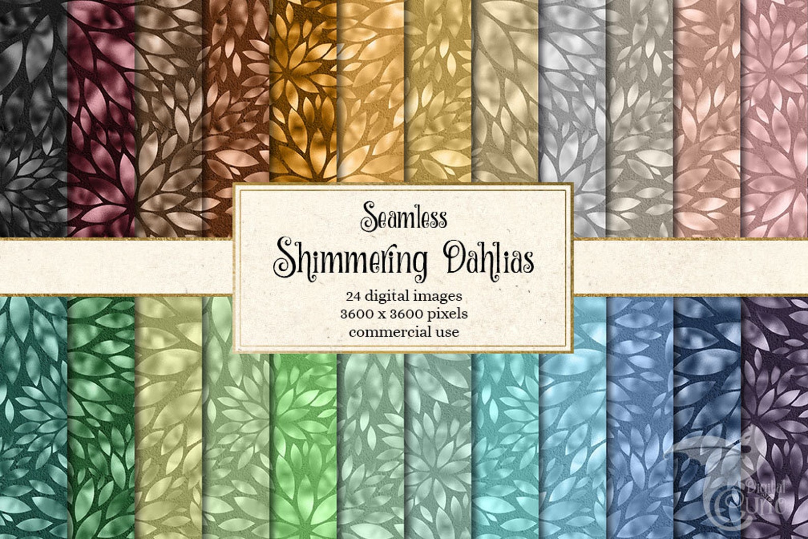 Shimmering Dahlias Digital Paper Seamless Dahlia Patterns - Etsy