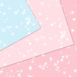 Pastel Stars Digital Paper, Star Digital Paper, Starry Sky, Baby Shower ...